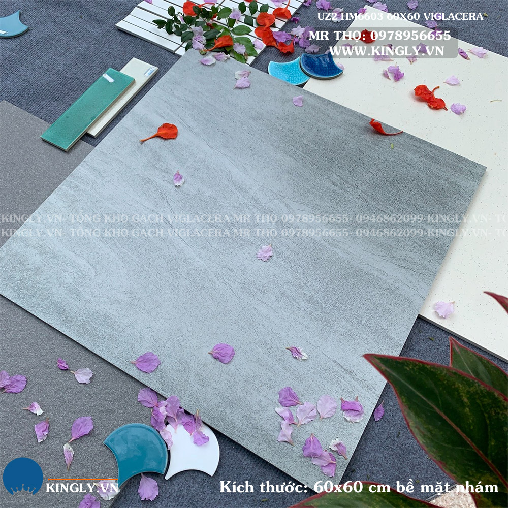Gạch giả xi măng giá rẻ 60x60 Viglacera UZ2 HM6603 Loại A